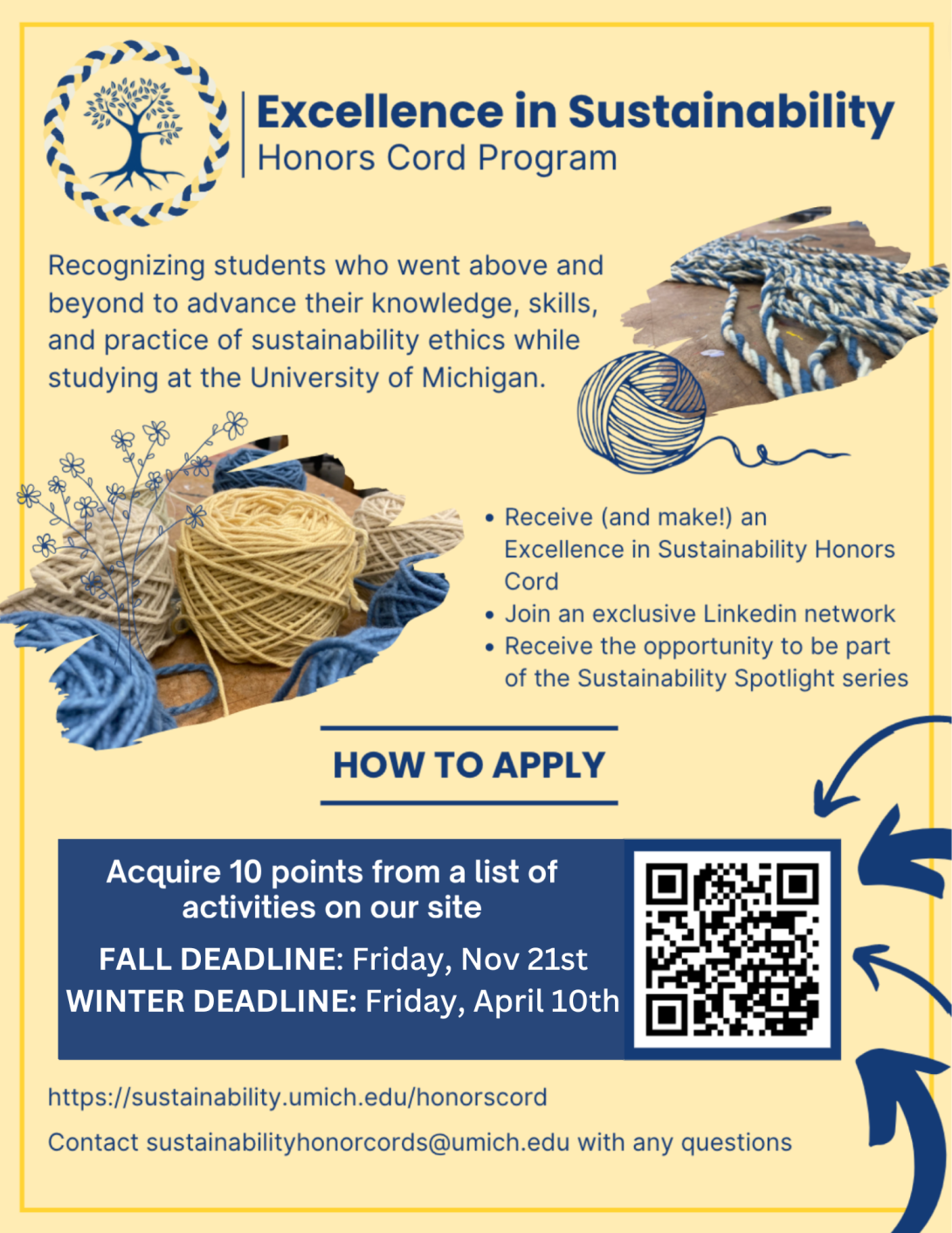 Sustainability Honors Graduation Cords | Off Campus—Beyond the Diag